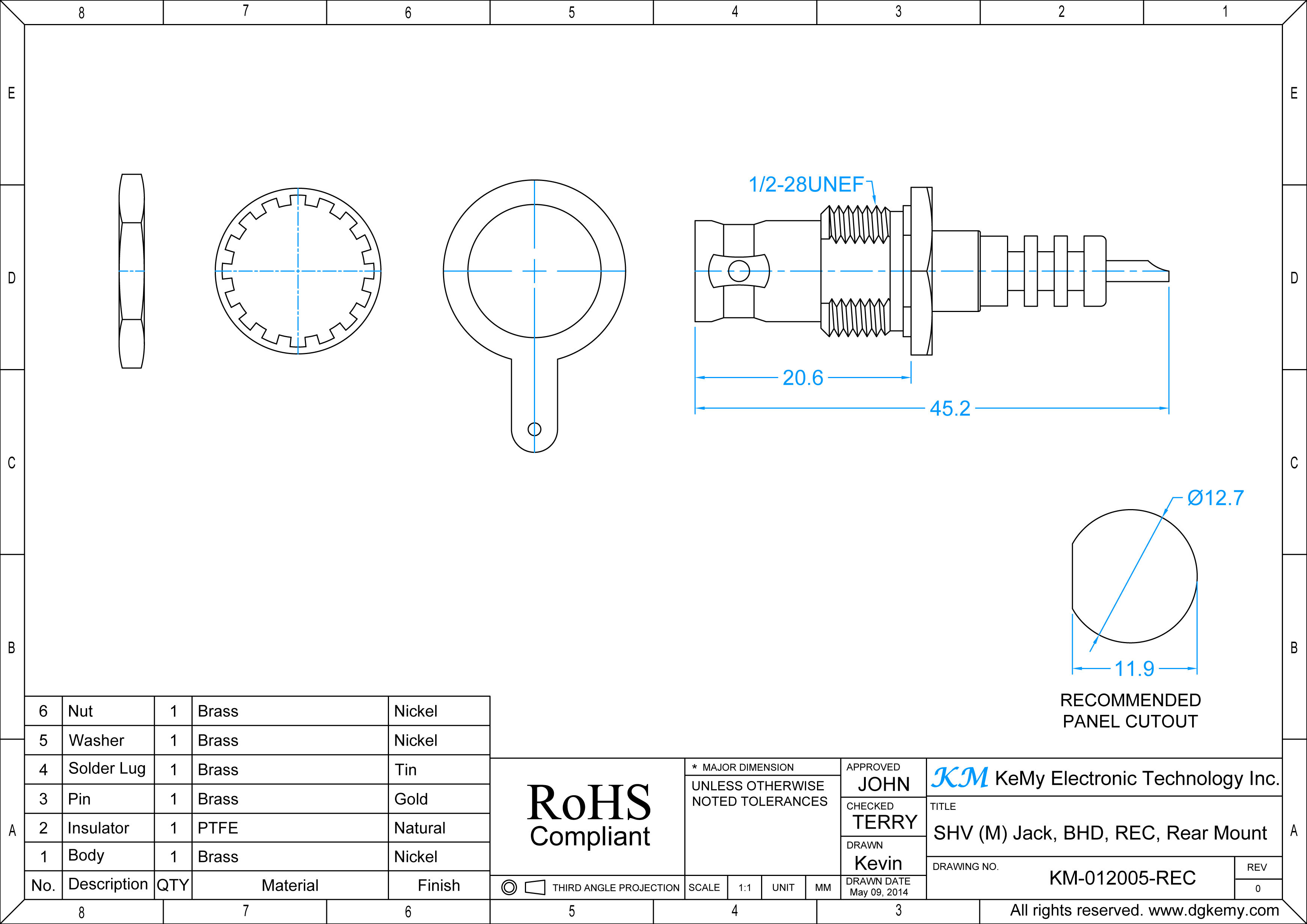 Buy Wholesale China Shv Feamle Bulkhead Connector, Shv Male Contact ...