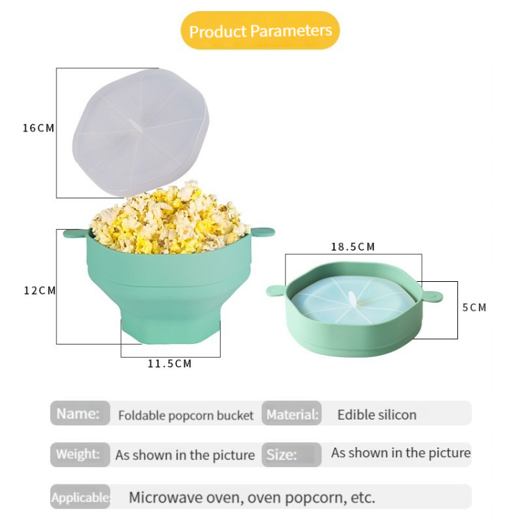 Microwave Eco Friendly Foldable Big Capacity Silicone Popcorn Popper ...