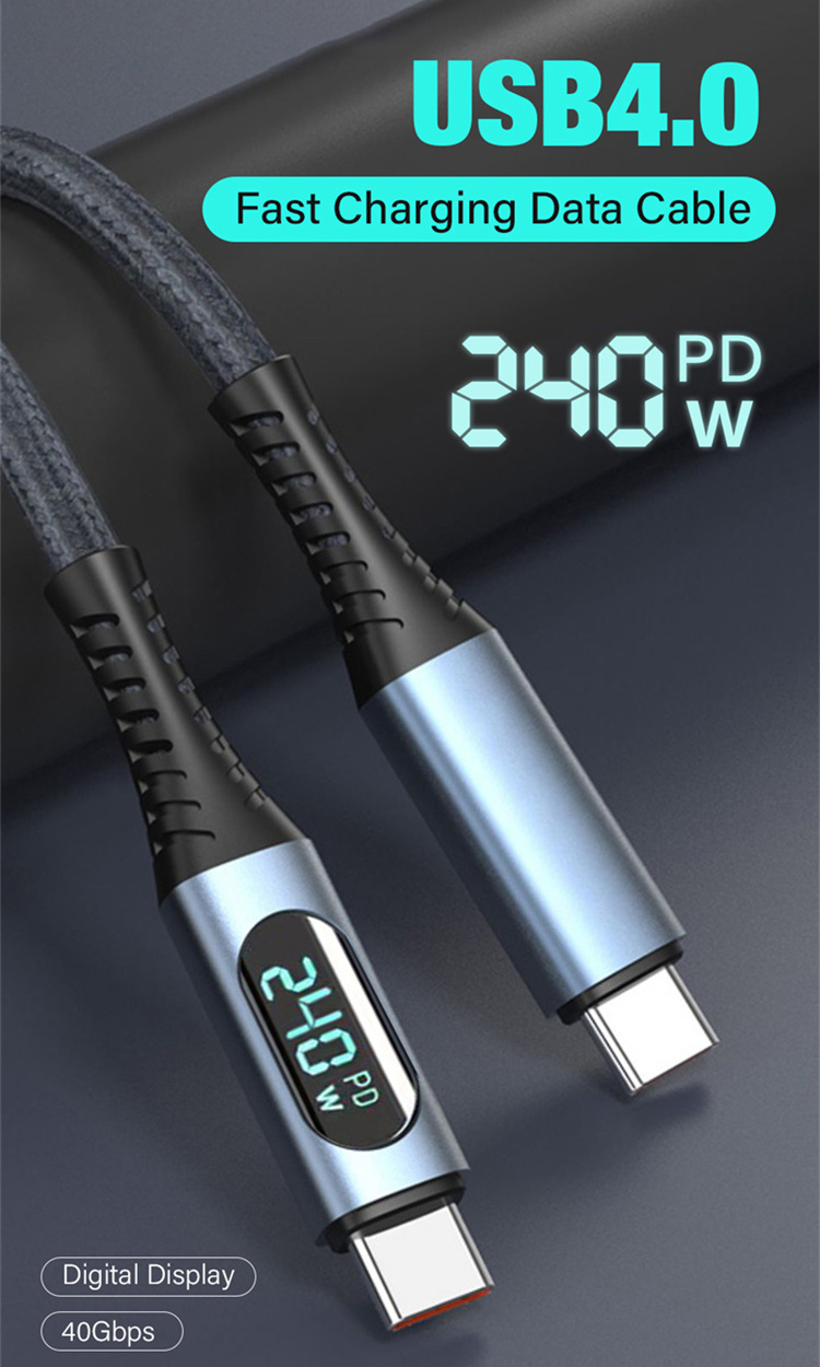 Buy Wholesale China Usb3.0 Usb4.0 Type C Data Cable 100w 240w 40gbps Charging 8k 60hz Compatible ...