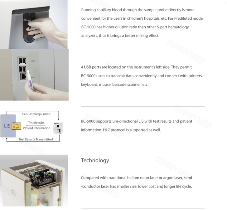 Auto Hematology Analyzer 5 Parts 5 Diff Blood Hematology Analyser Blood ...