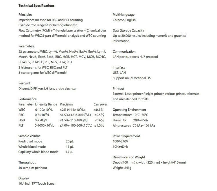 Mindray Bc 5000 5-part Hematology Analyzer Human Use 5 Part Automated ...