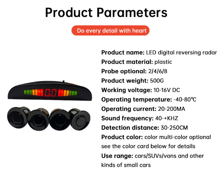 Buy Wholesale China Car Led Parking Sensor Monitor Auto Reverse Radar ...