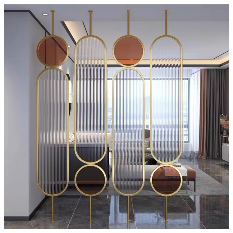 Buy Wholesale China Living Room Metal Frame Divider Glass Stainless ...