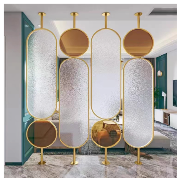 Buy Wholesale China Living Room Metal Frame Divider Glass Stainless ...