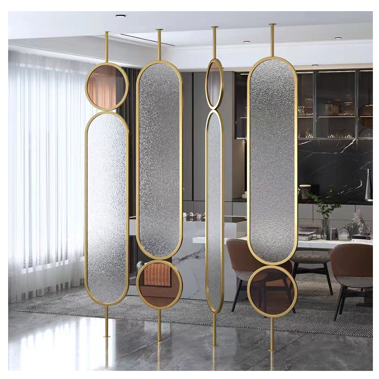 Buy Wholesale China Living Room Metal Frame Divider Glass Stainless ...