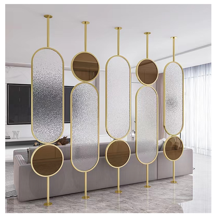 Buy Wholesale China Living Room Metal Frame Divider Glass Stainless ...