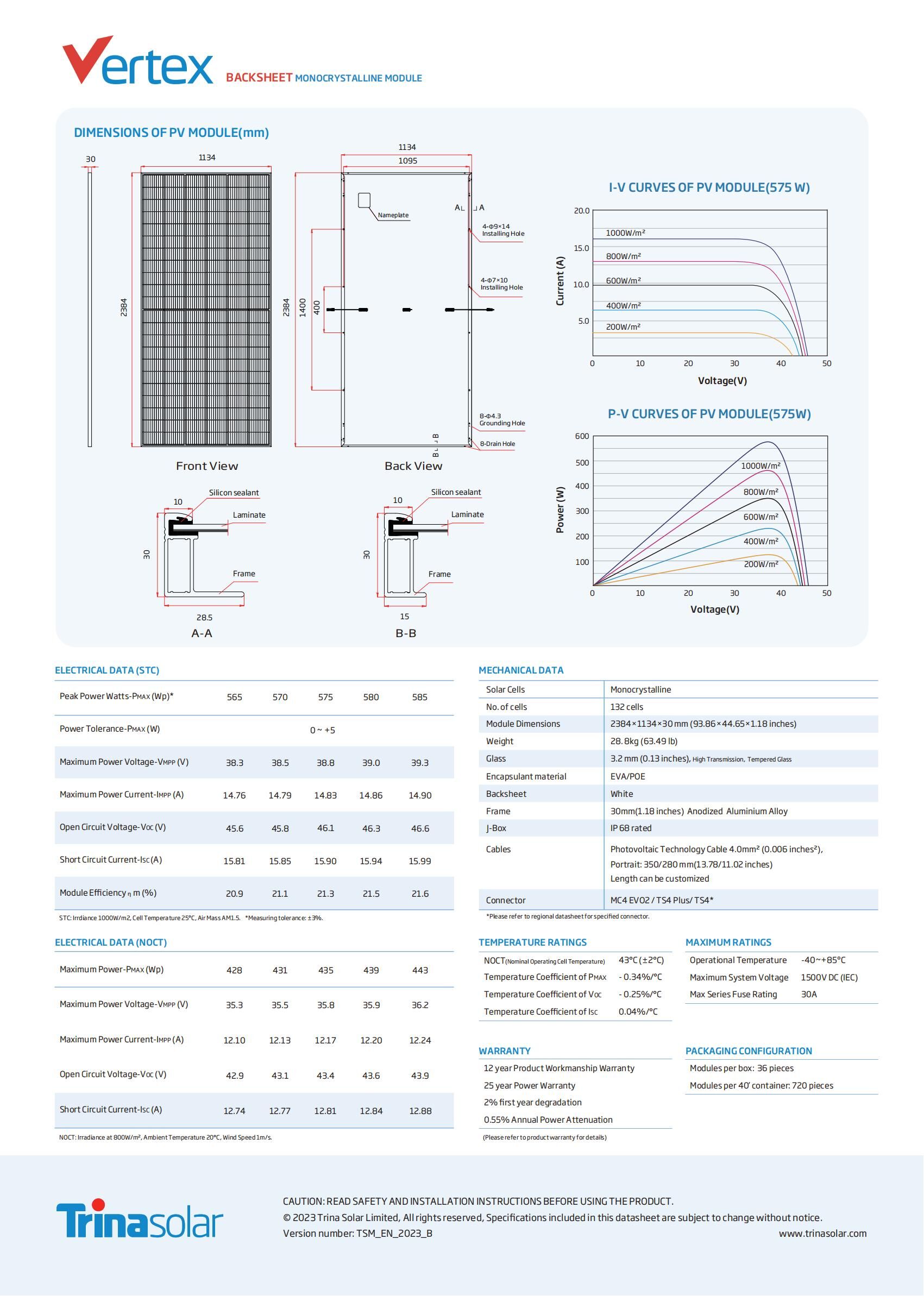 Newest Technology Photovoltaic Panel Solar Product Trina Vertex 500w ...