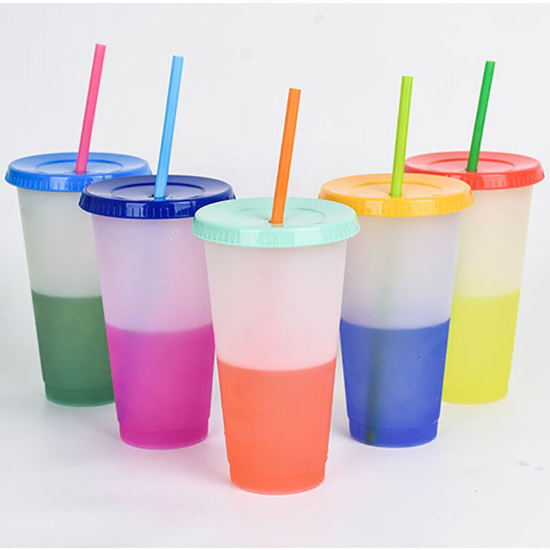 Buy Wholesale China Color Changing Cups With Lids And Straws Plastic ...
