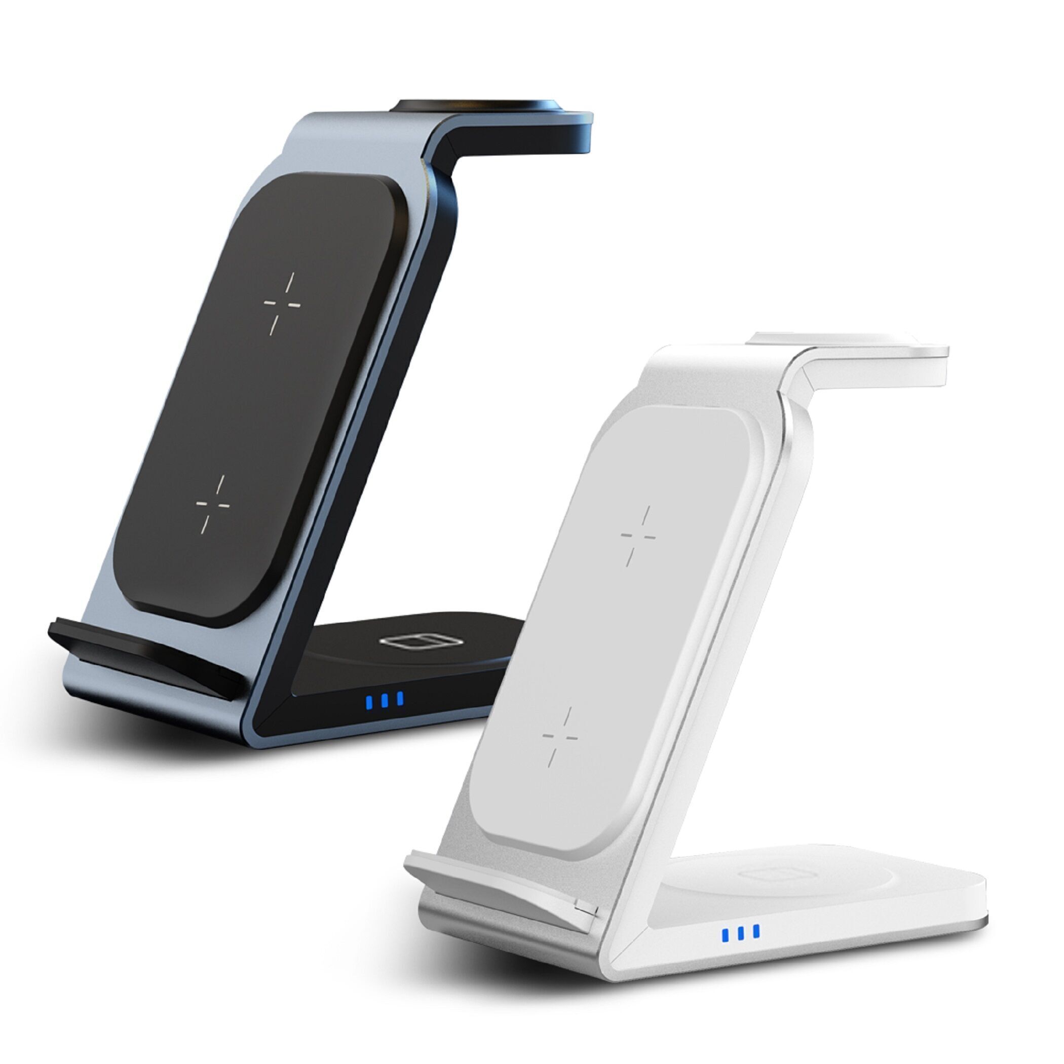 Buy Wholesale China Qi Compatible Two Coils Wireless Charger Stand 3 In ...