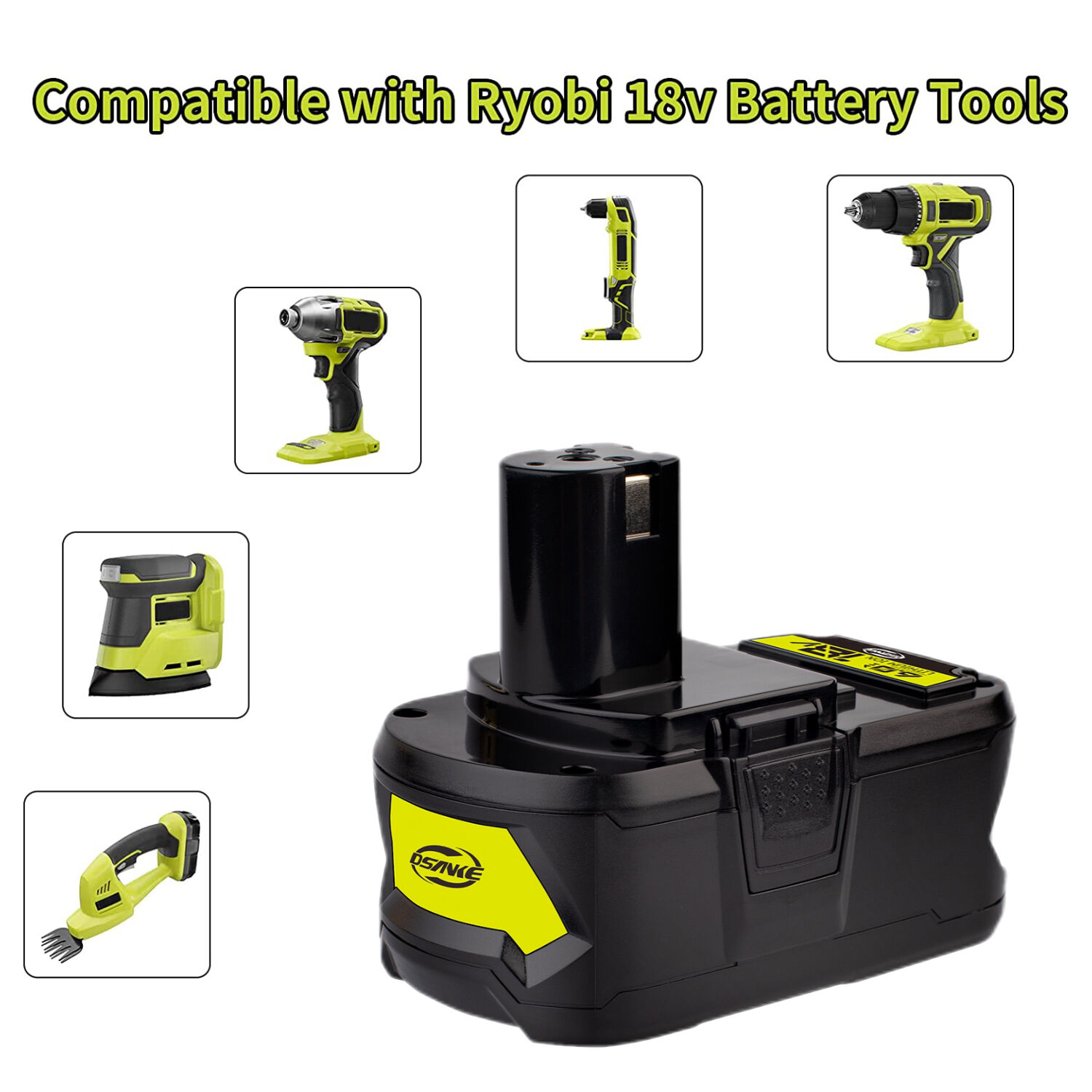 Rechargeable P109 18v Battery Compatible With Ryobi Batteries With Led ...