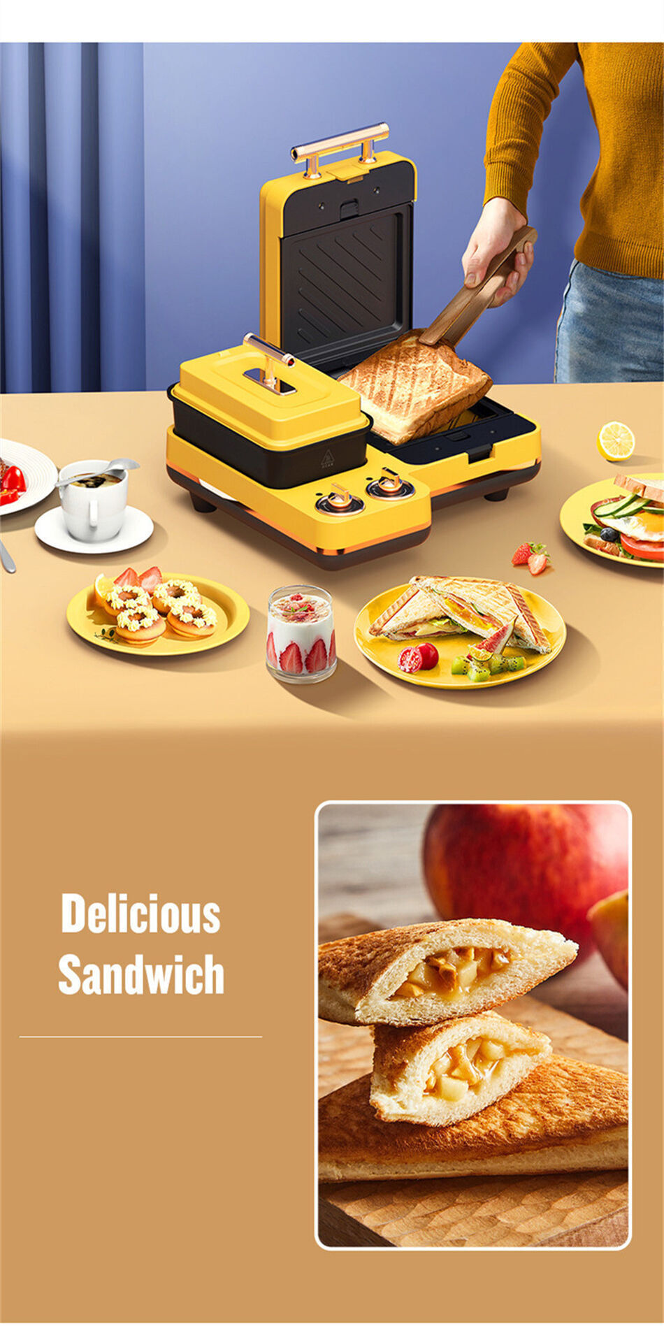 Hot Selling Electric Sandwich Makers Coated Plates Portable Mini ...