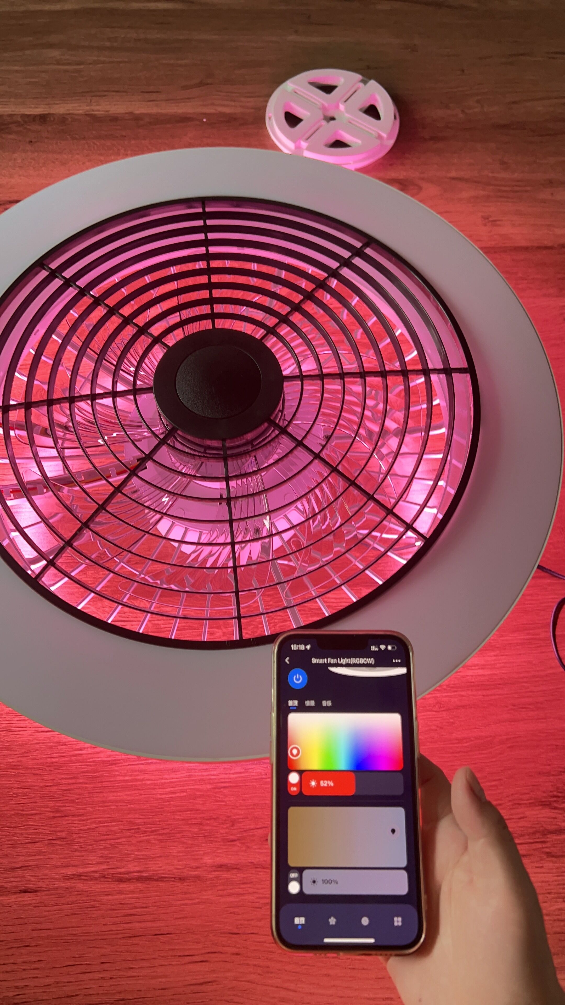 Buy Wholesale China Smart Ceiling Fan With Light Rgbcw Dimmable Cct Led ...