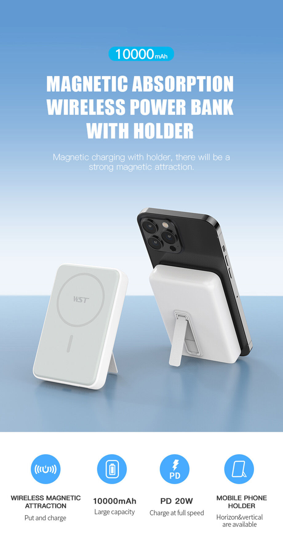 Buy Wholesale China Wst New Design 10000mah Cute Power Bank Holder ...