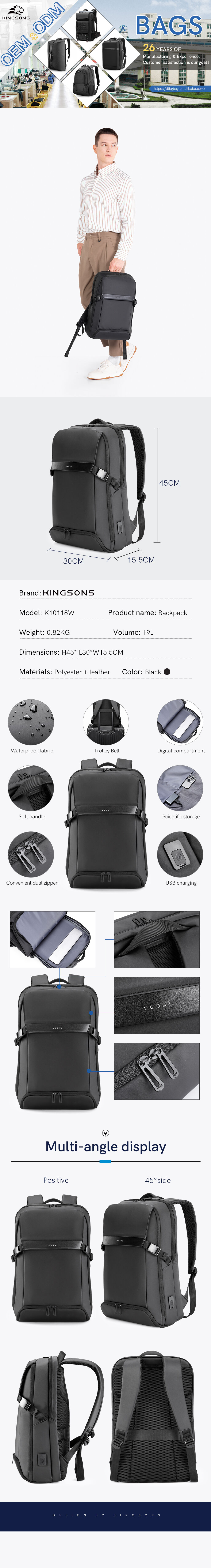 Buy Wholesale China Waterproof Laptop Backpack Cool Design Men's ...