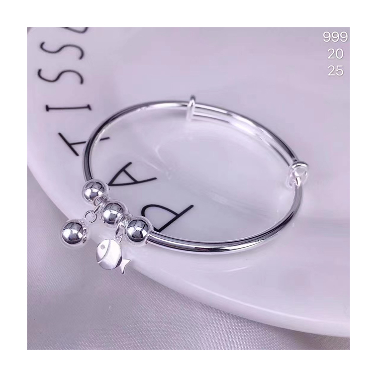 925 Silver Heart Charm Bracelet Bangle With Love And Flower Beads Women ...