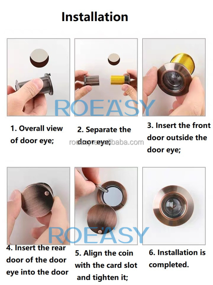 Buy Wholesale China Roeasy 200 Degree Brass Door Eye Viewer With Glass ...