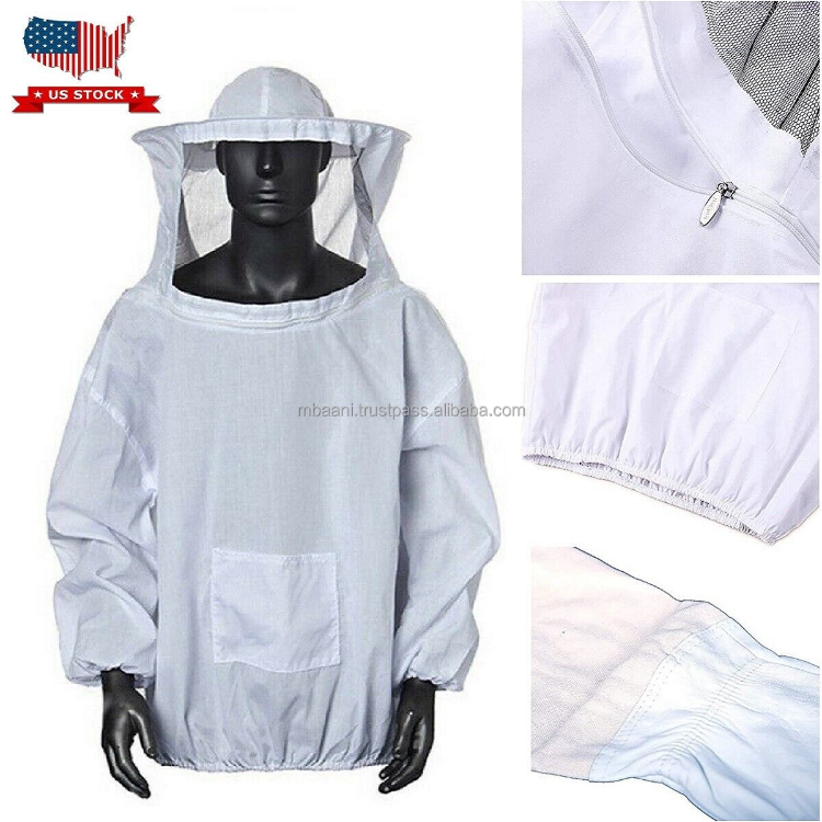 Pro Full Body Anti-bee Suit Beekeeping Clothing With Cotton Veil Hood ...