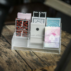Poker Clear Acrylic 2 Deck Canasta Playing Card Tray Sliding Lid Lucite ...