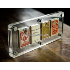 Poker Clear Acrylic 2 Deck Canasta Playing Card Tray Sliding Lid Lucite ...