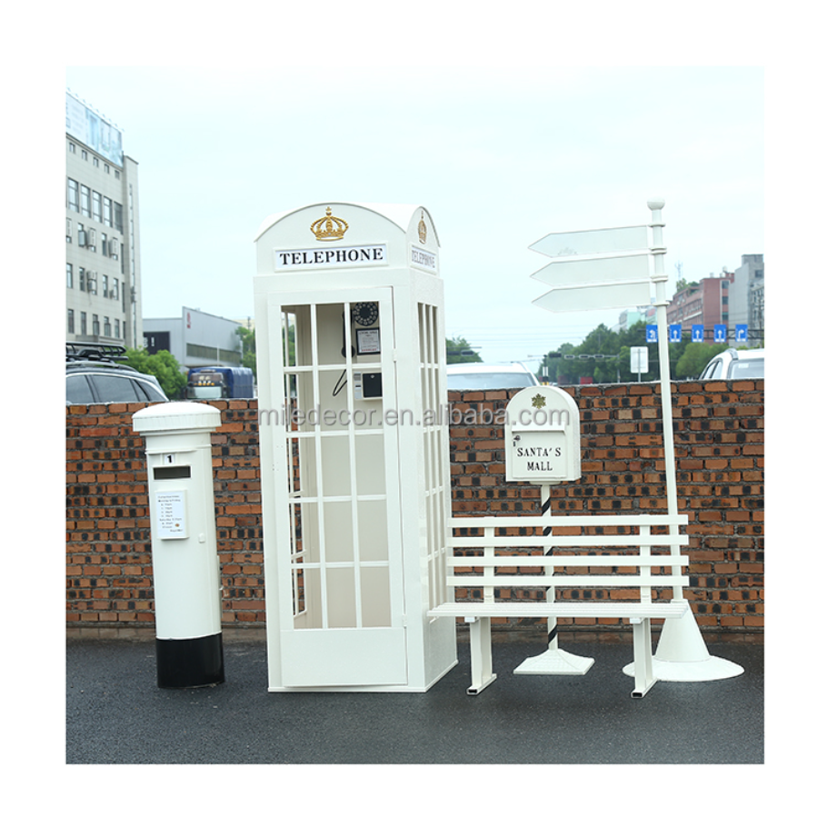 Europe Style London Classic White Telephone Booth Metal Telephone Booth ...