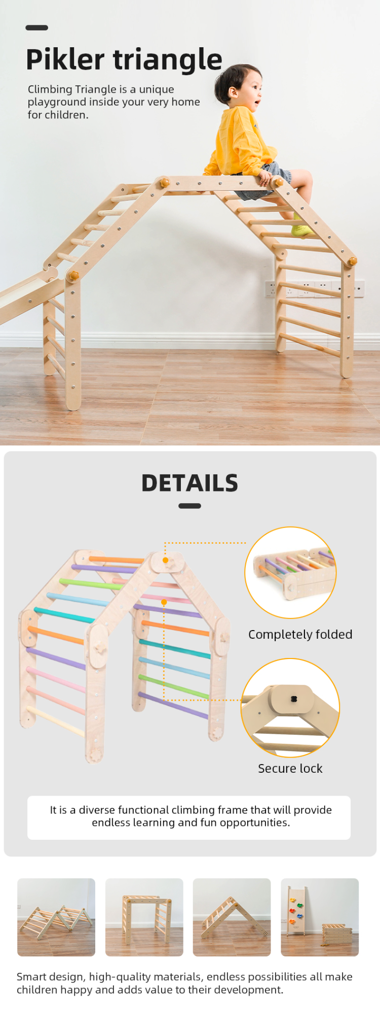 Buy Wholesale China Wooden Foldable Montessori Pickler Triangle ...