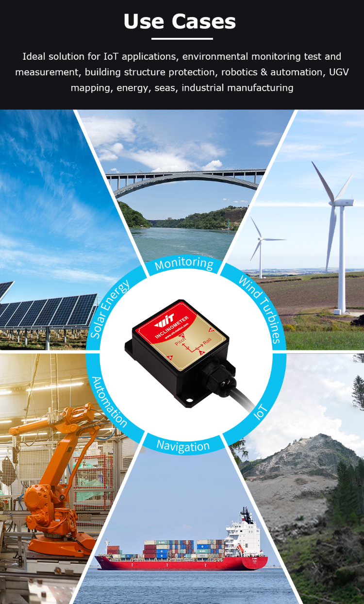 Hwt905-rs232 High-precision Inclinometer 36v Acceleration & Tilt Angle ...