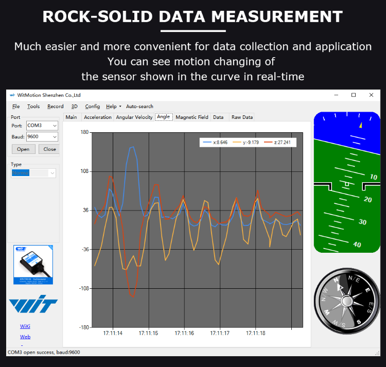 Hwt905-rs232 High-precision Inclinometer 36v Acceleration & Tilt Angle ...