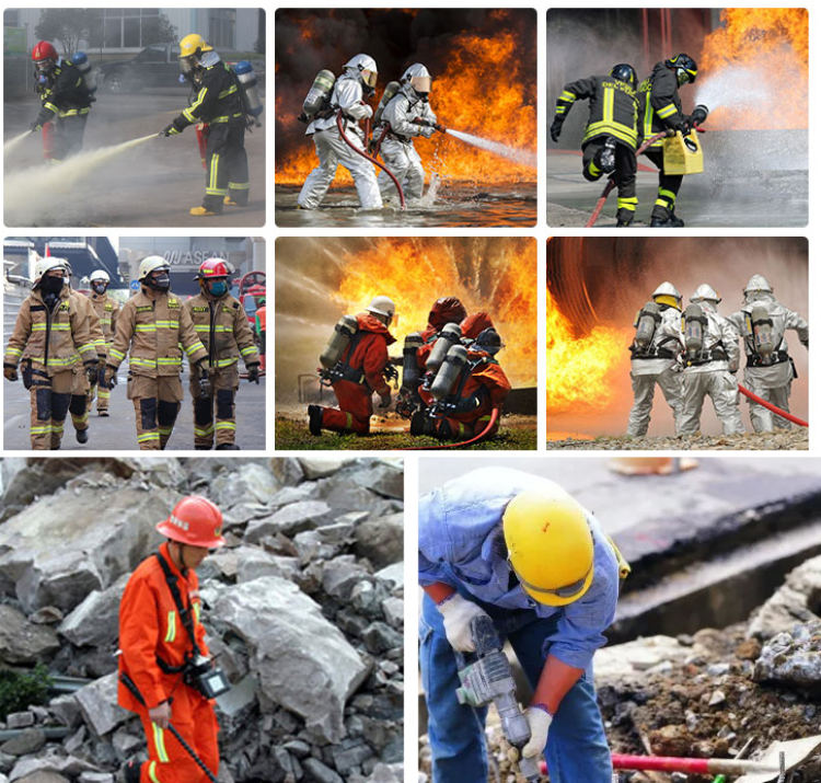En397 Half Face Firefighter Rescue Fire Proof Safety Helmets With Lamp ...