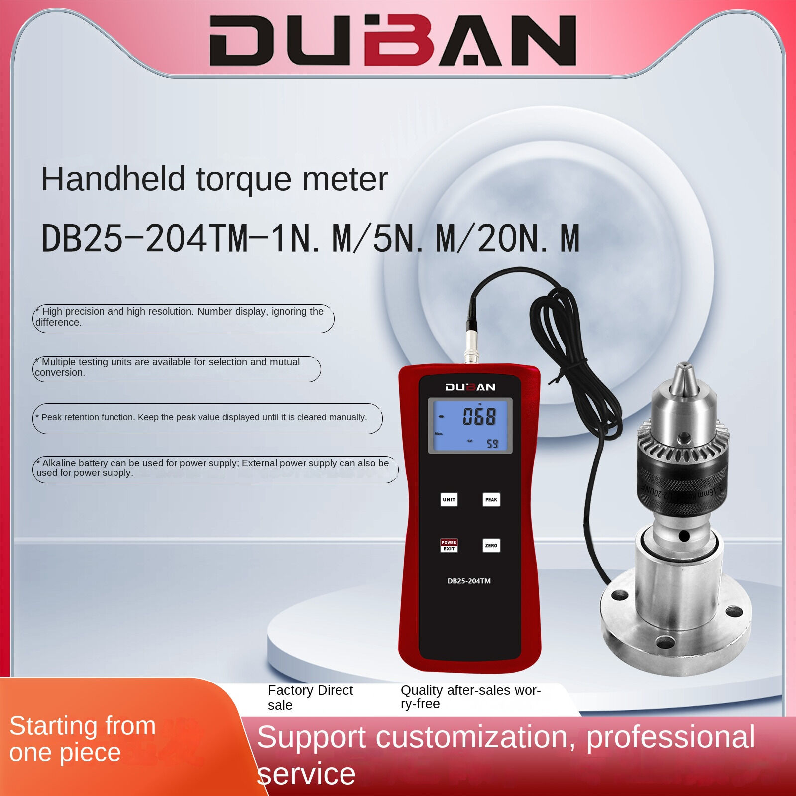 Buy Wholesale China Hand-held Torsion Meter Db25-204tm-1nm Type Simple ...