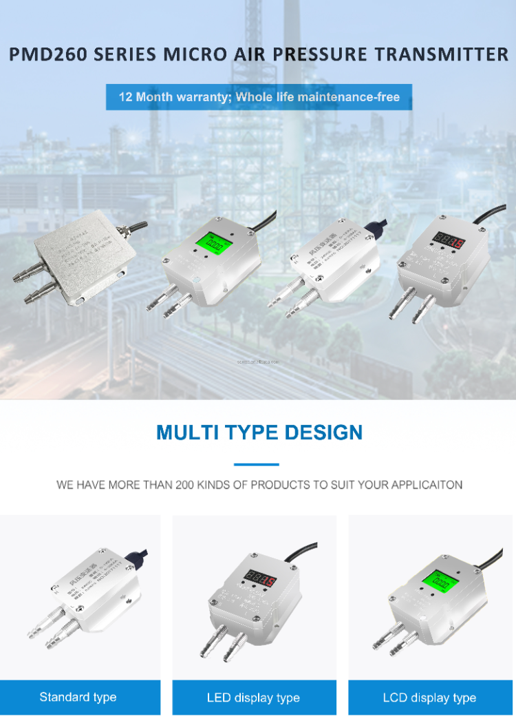 0pa~200pa...100kpa Air Flow Duct Wind Oem Amplified Micro Differential ...
