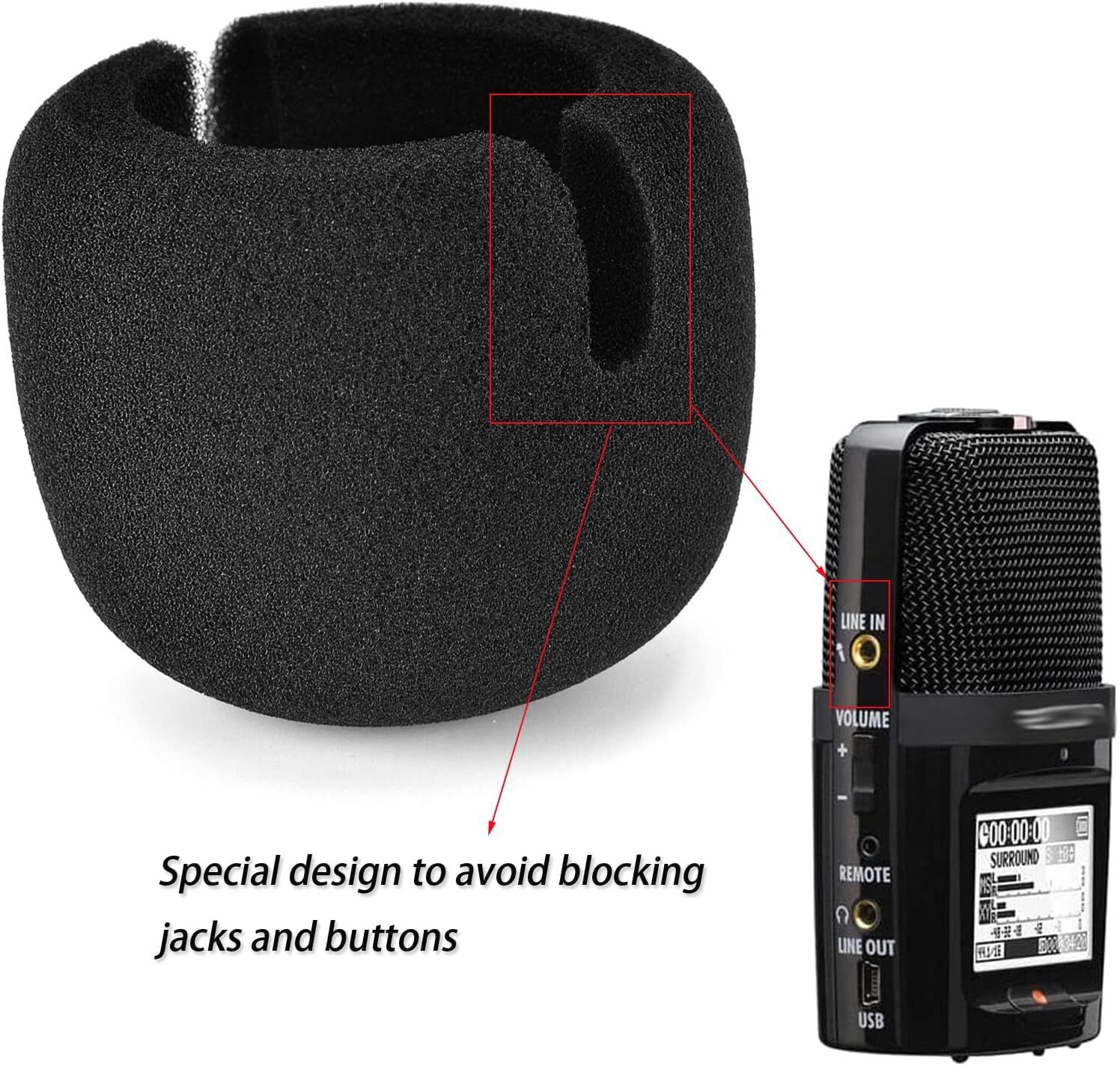 Foam Windscreen Microphone Wind Muff, Foam Wind Screen Mic Cover For ...