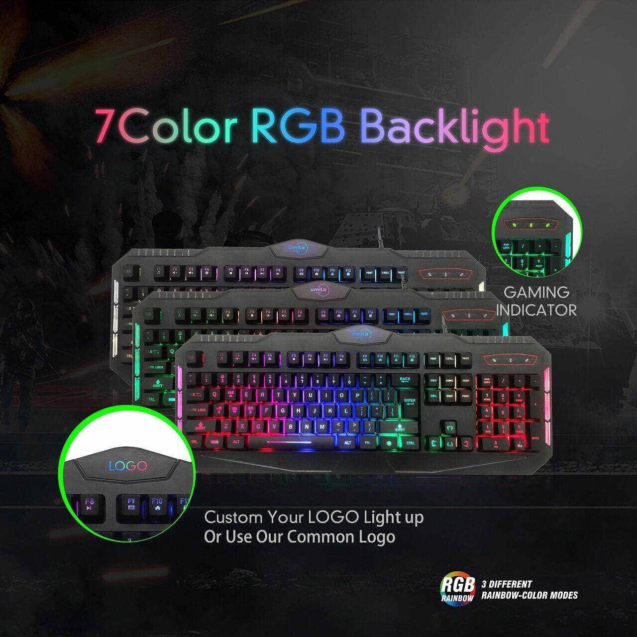 Buy Wholesale China Adjustable Rgb Light Customized Language Layout ...