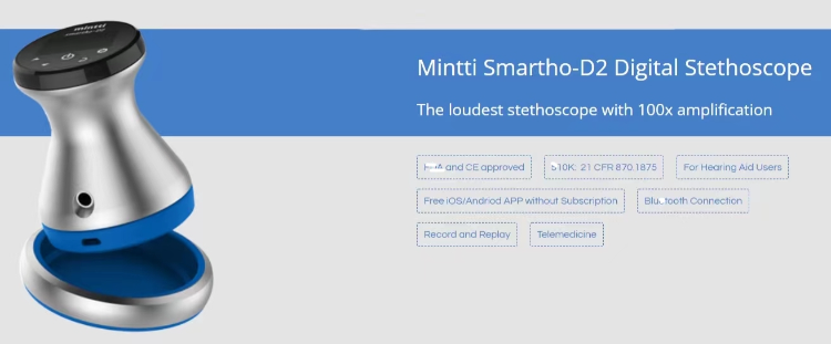 Mintti Wireless Electronic Estetoscopio Intelligent Digital Stethoscope ...