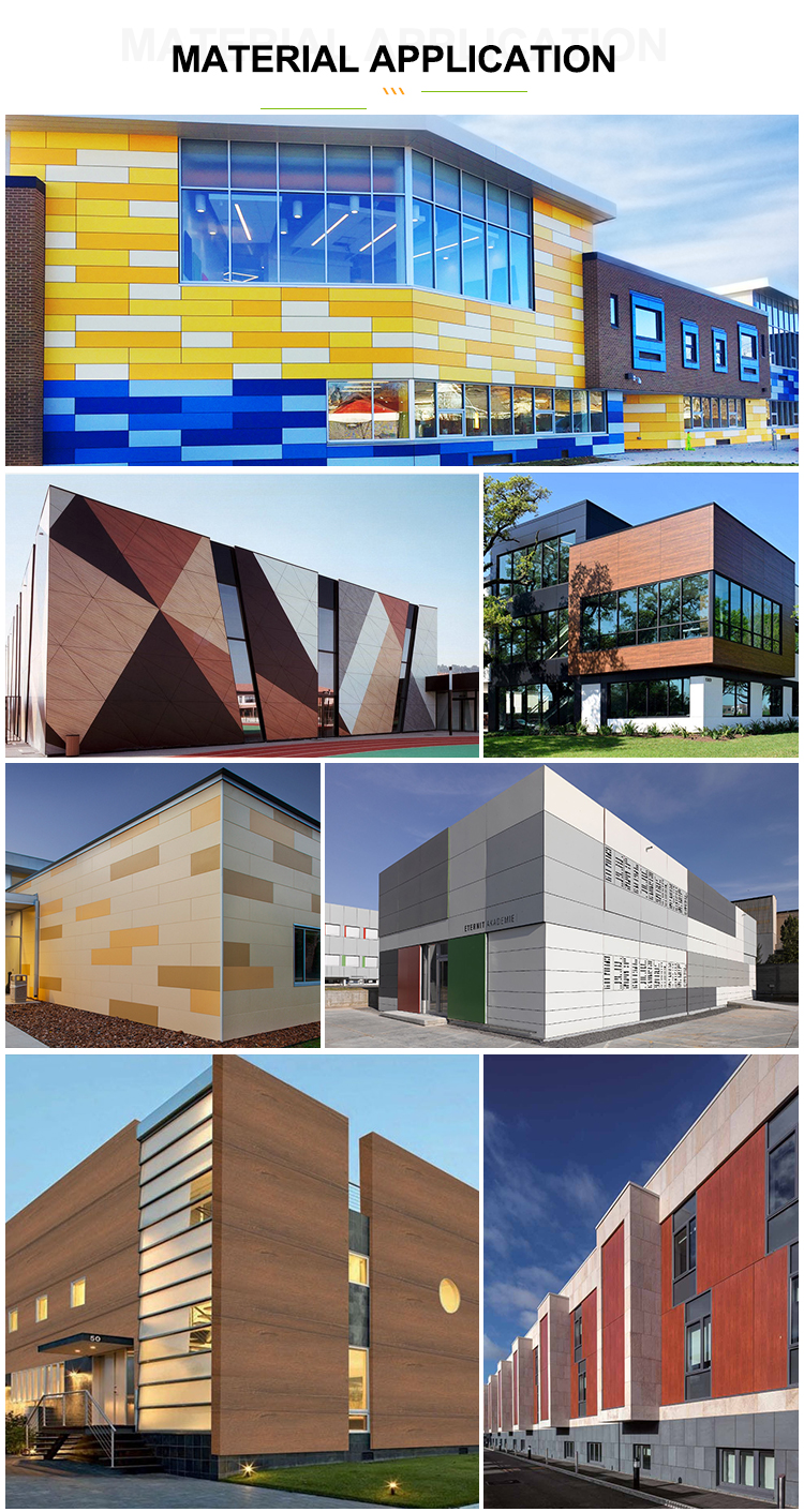 Decorative Wooden Modern Fireproof Anti-uv Exterior Hpl Compact ...