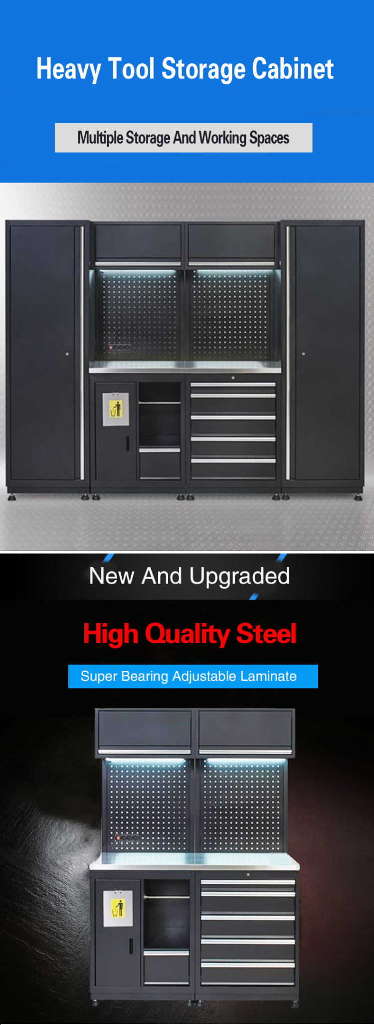 Removable Large Garage Workbench Tabletop Workstation, Garage Equipment Tool Kits, Combination ...