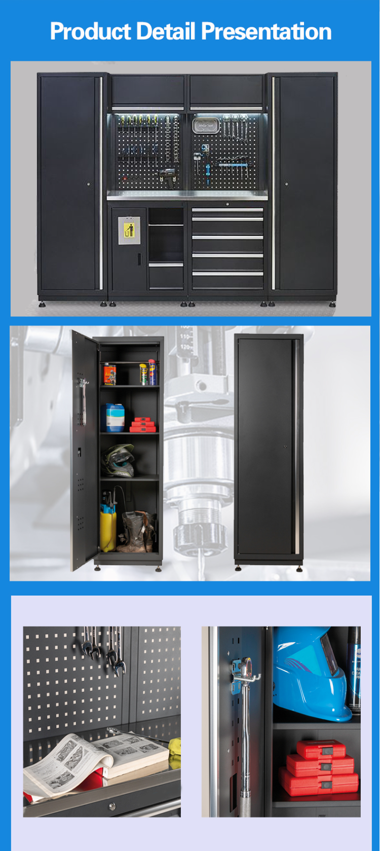 Removable Large Garage Workbench Tabletop Workstation, Garage Equipment Tool Kits, Combination ...