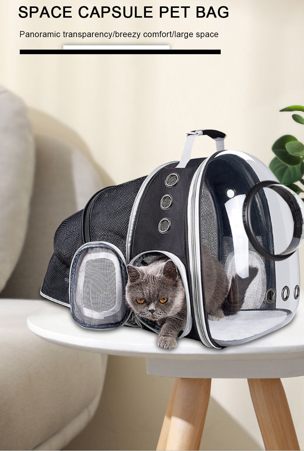 Buy Wholesale China Fashion Cat Bag Expandable Space Breathable Pet Carrier Bag For Travel ...