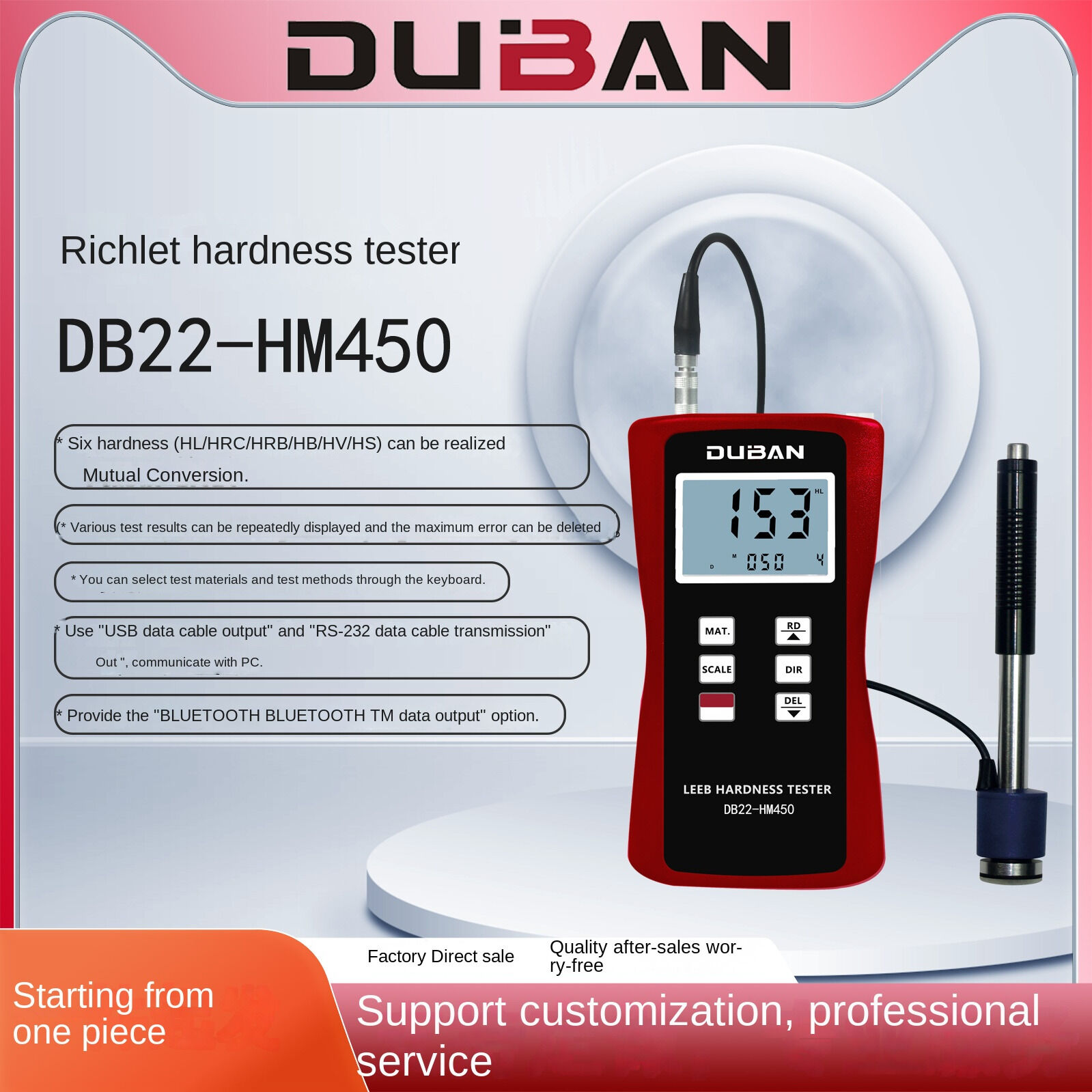 Buy Wholesale China Leeb Hardness Tester Db22-hm450 (transform Between ...