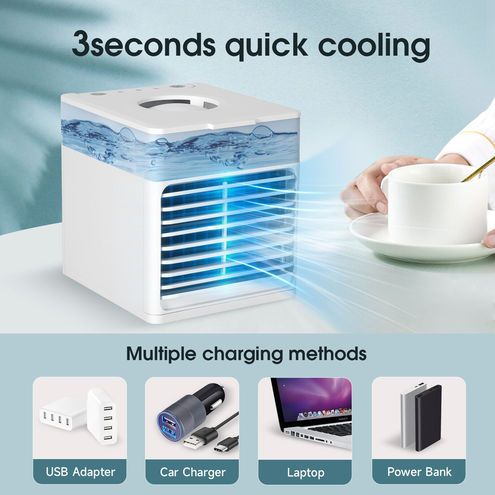 New Multiple Colors Usb Mini Desk Air Cooling Fan, Portable Air ...