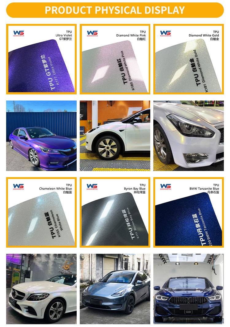 Free Sample Tpu Gentian Blue Metallic Color Changing Car Film Ppf Paint ...