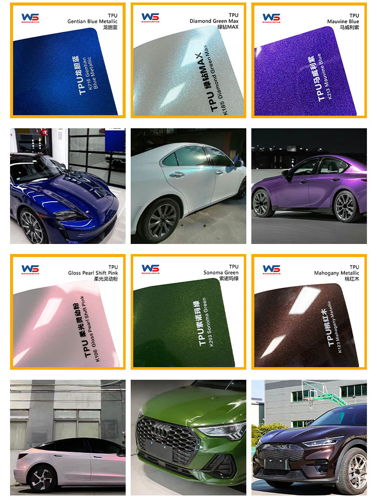 Free Sample Tpu Gentian Blue Metallic Color Changing Car Film Ppf Paint ...