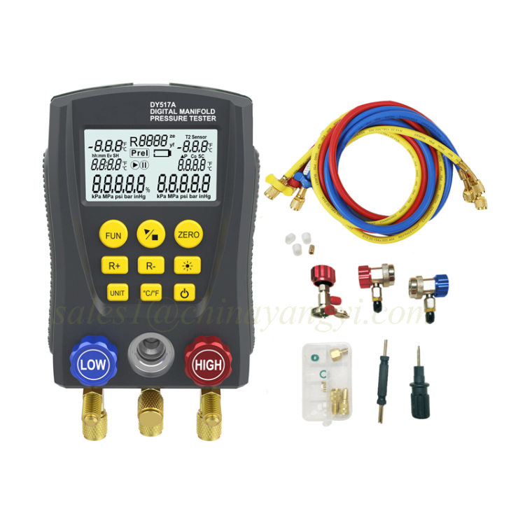 Digital Manifold Kit For Car Air Conditioning Digital Refrigerant Pressure Gauges Pressure&temp ...