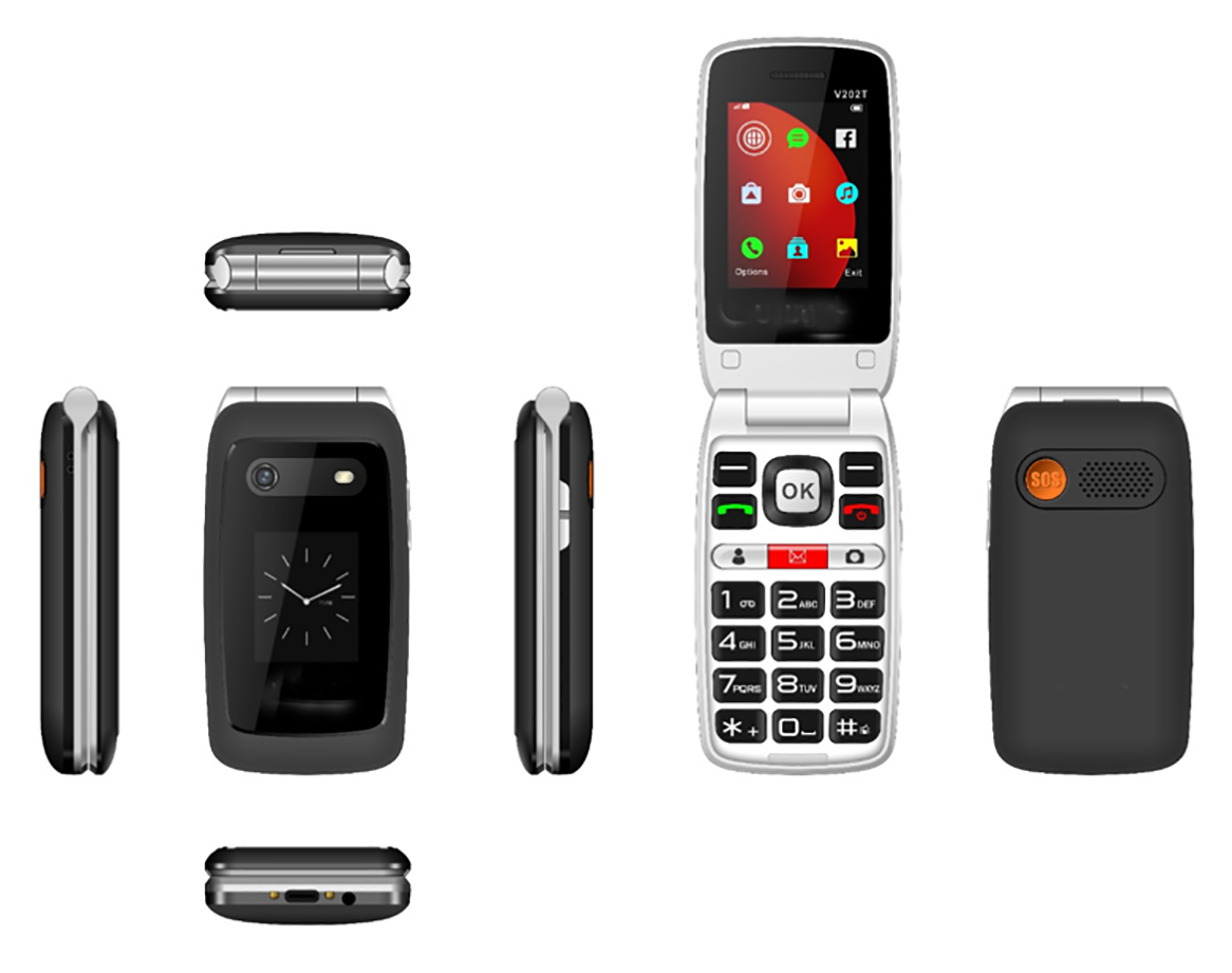 2.4 Inch Mini Mobile Phone Big Button 4g Lte Flip Feature Phone - China ...