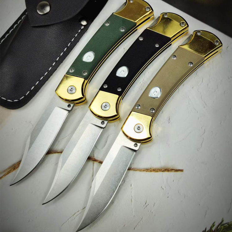 Buy Wholesale China 112 Ranger Brass Bolsters G10 Handle Folding Knife ...