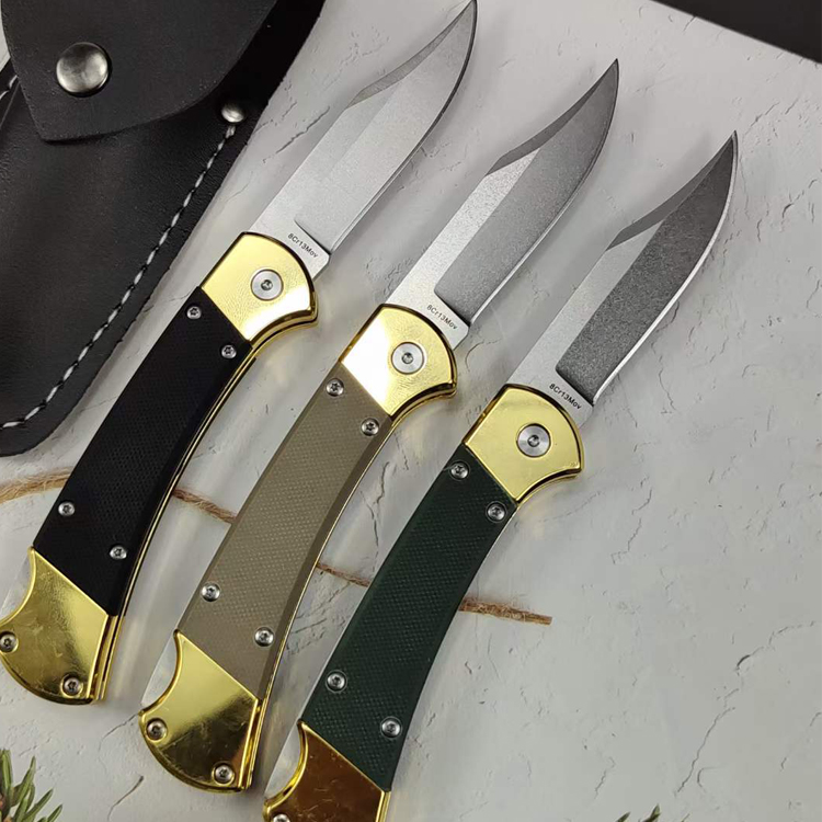 Buy Wholesale China 112 Ranger Brass Bolsters G10 Handle Folding Knife ...