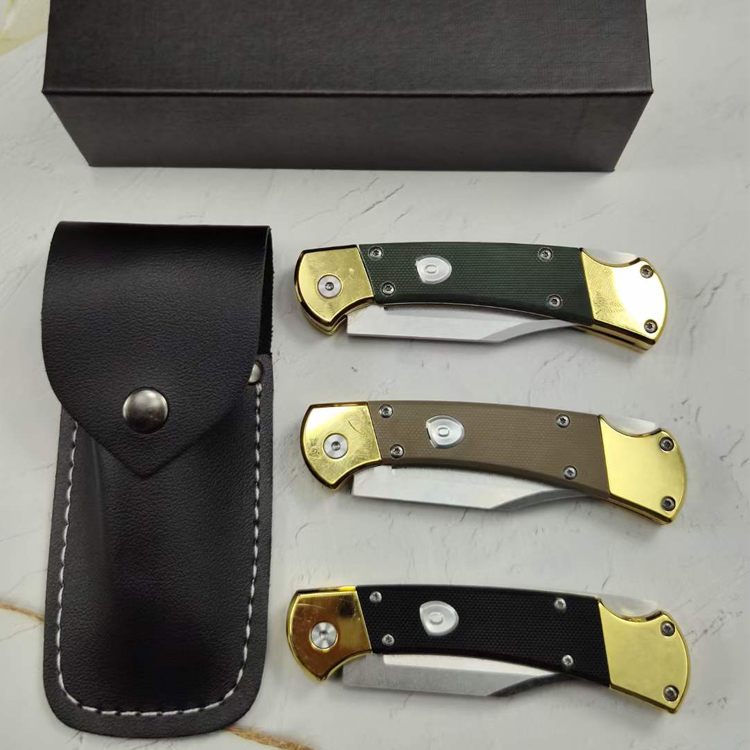 Buy Wholesale China 112 Ranger Brass Bolsters G10 Handle Folding Knife ...
