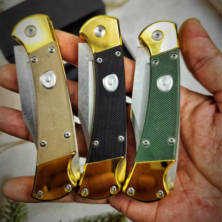 Buy Wholesale China 112 Ranger Brass Bolsters G10 Handle Folding Knife ...