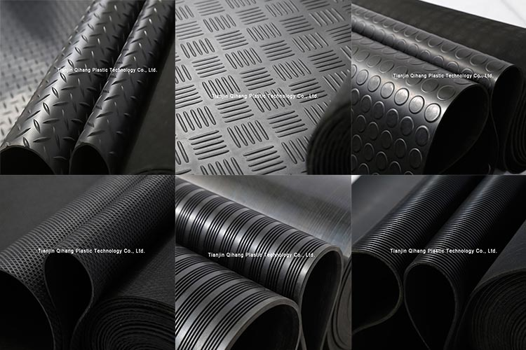 Black Indoor Outdoor Round Button Non-slip Mat Vinyl Garage Rubber ...