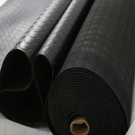 Black Indoor Outdoor Round Button Non-slip Mat Vinyl Garage Rubber ...