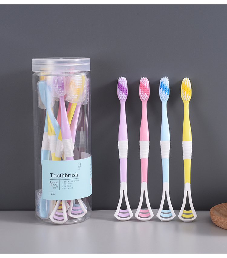 New 8pcs/box Bamboo Charcoal Soft Bristled Toothbrush Multifunctional ...